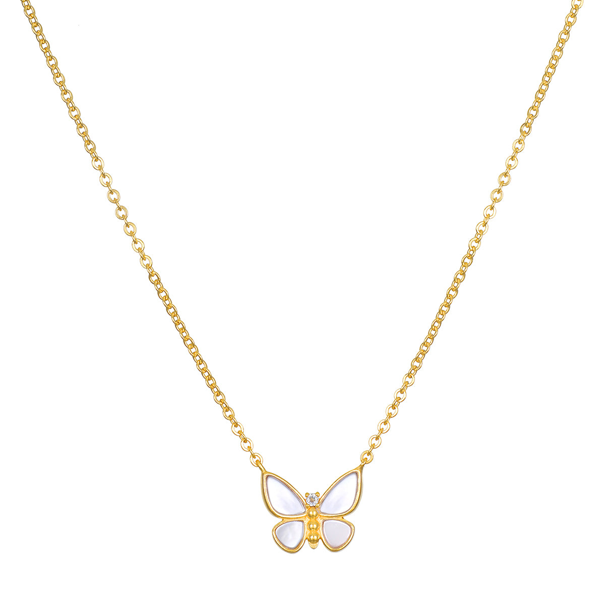 Renewed Hope Pearl Butterfly Necklace